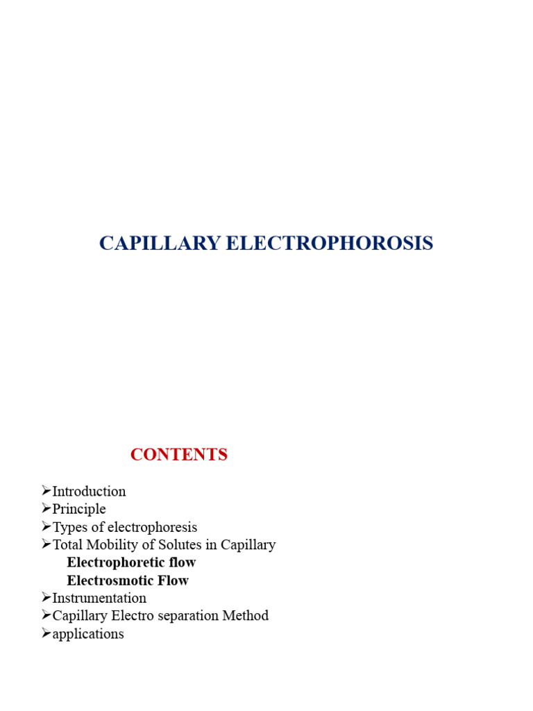 Capillary Electrophoresis | PDF | Gel Electrophoresis | Capillary ...