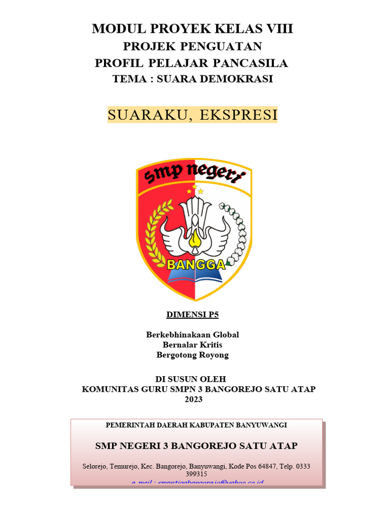 Modul P5 Suara Demokrasi - Pemilihan Ketua Osis | PDF | Karier & Perkembangan | Seni