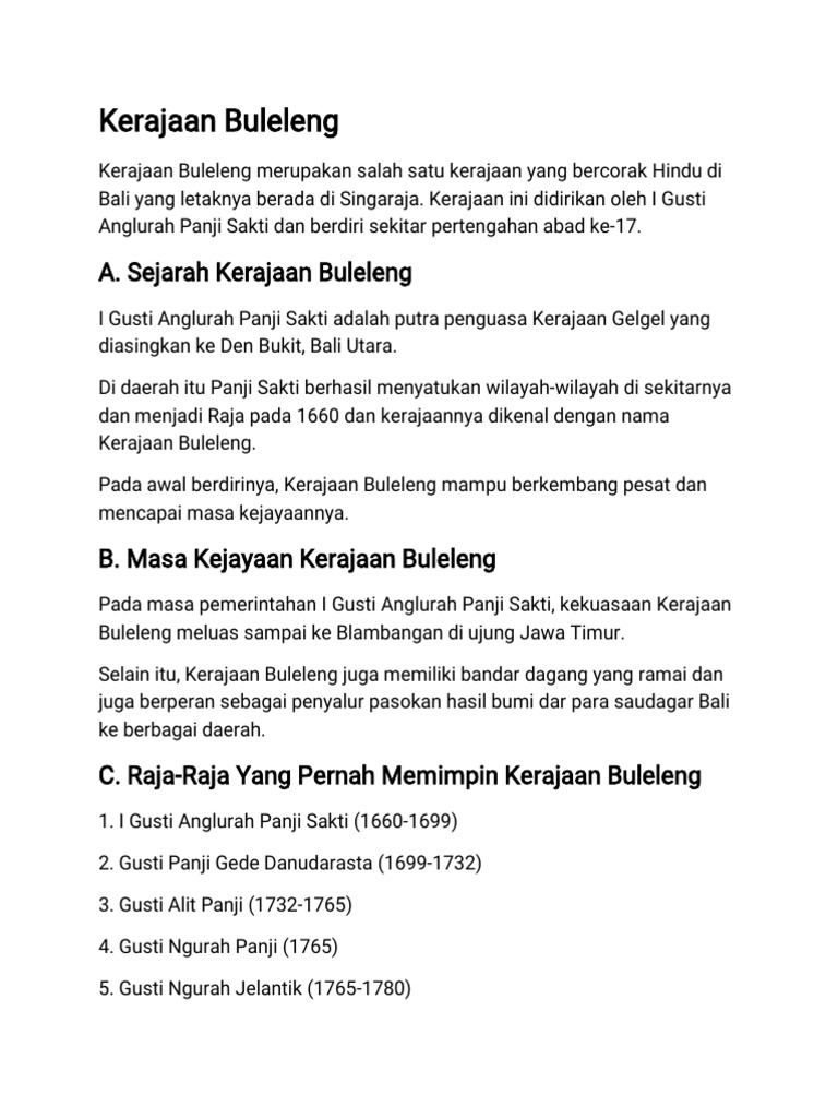Kerajaan Buleleng | PDF