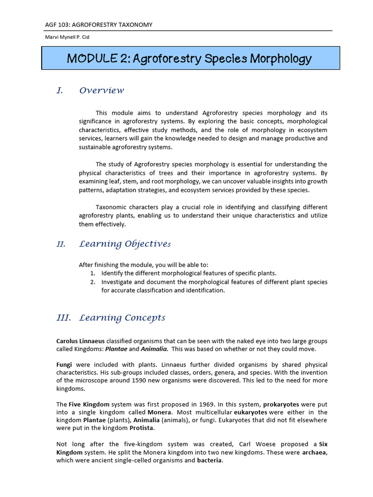 Agf 103 - Module 2 | PDF | Plants | Botany