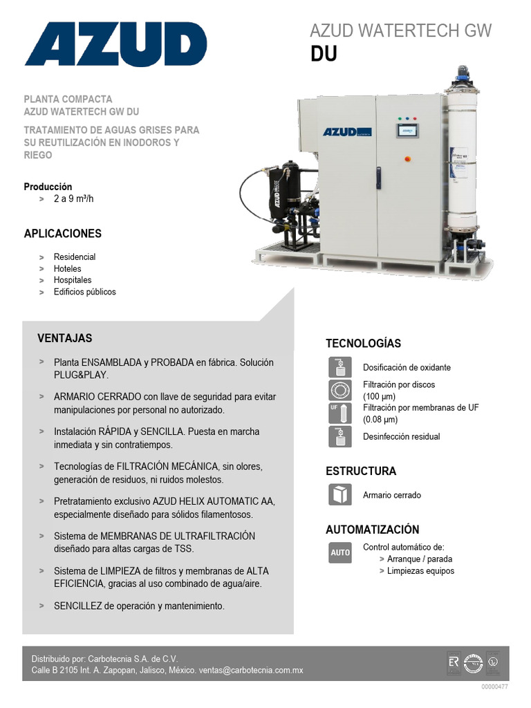 Azud Watertech GW Du SP Ed1 | PDF | Agua | Administracion del Agua