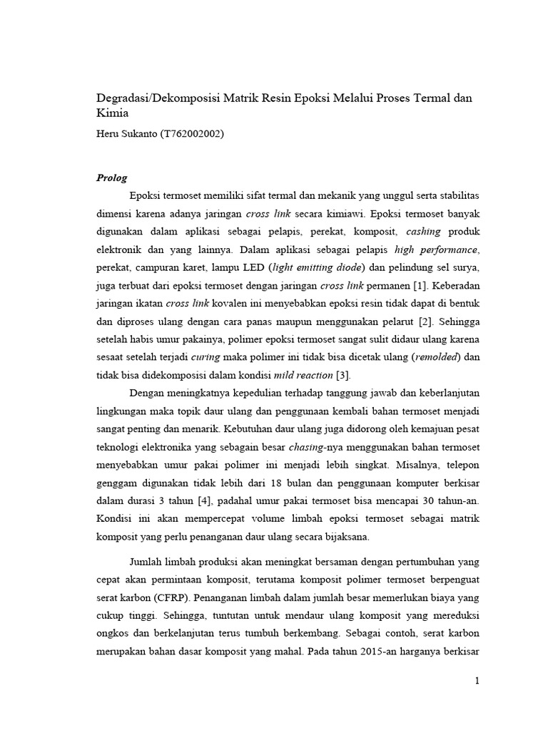 Degradasi Epoxy | PDF