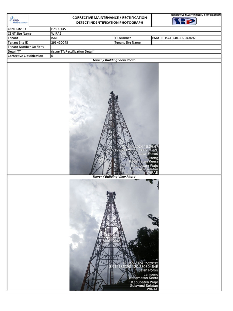 Template Before Defect and Pictorial Report BoQ_E7300135_WIRAE 1 | PDF