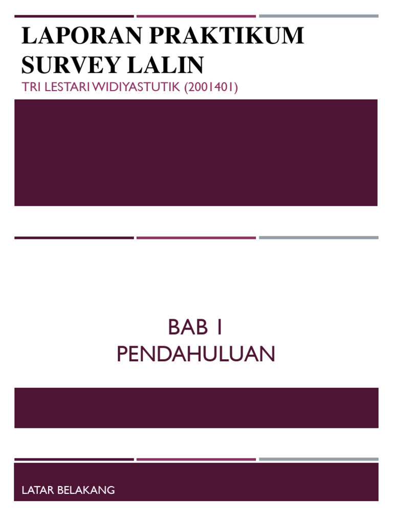 Laporan Praktikum Survey Lalin | PDF