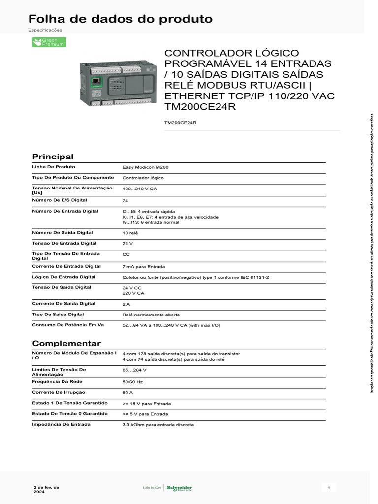 Schneider Electric - Modicon-Easy-M200 - TM200CE24R | PDF | Bens ...