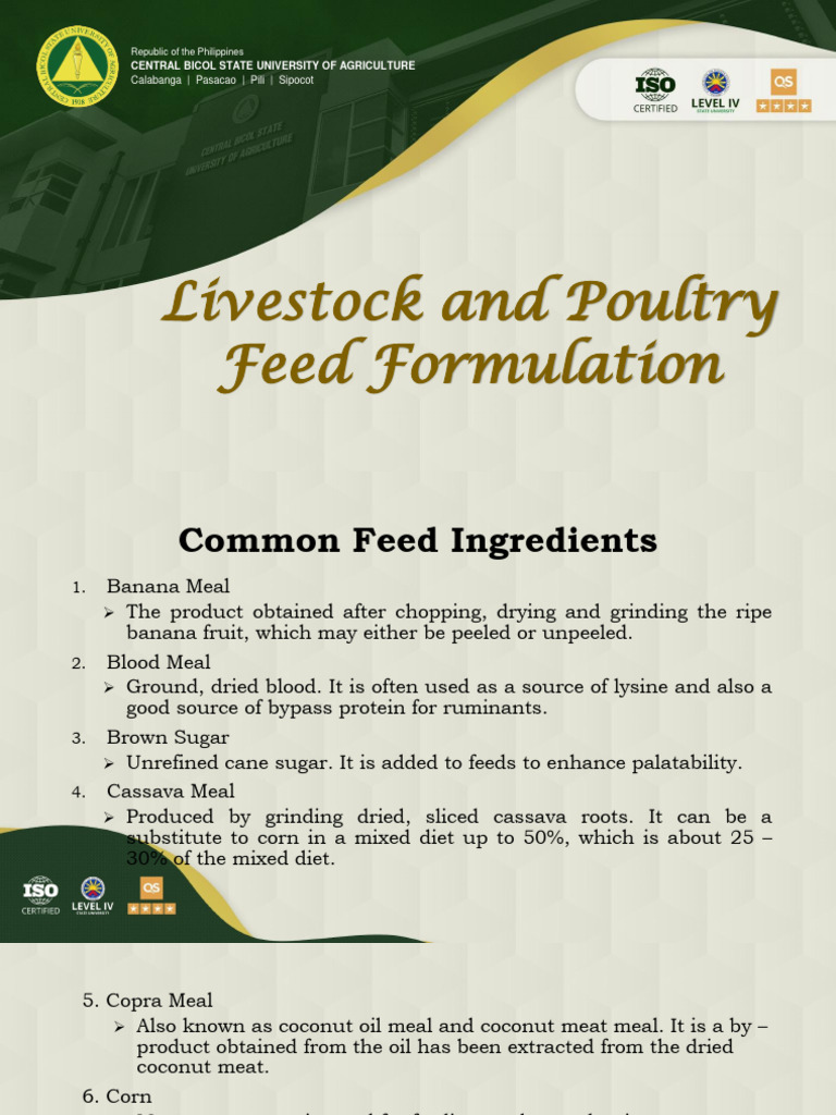 Feed Formulation Computation 1 | PDF | Flour | Maize