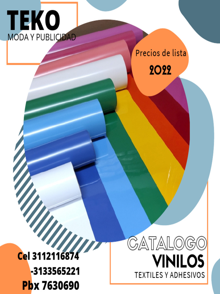 Catalogo Vinilos Teko Moda y Publicidad | PDF | Amarillo | Impresora (Computación)