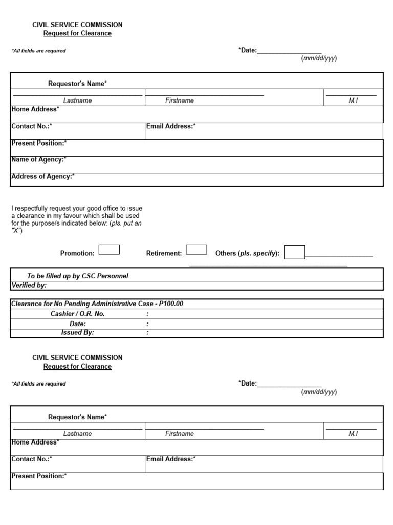 Revised Request For Clearance Form | PDF