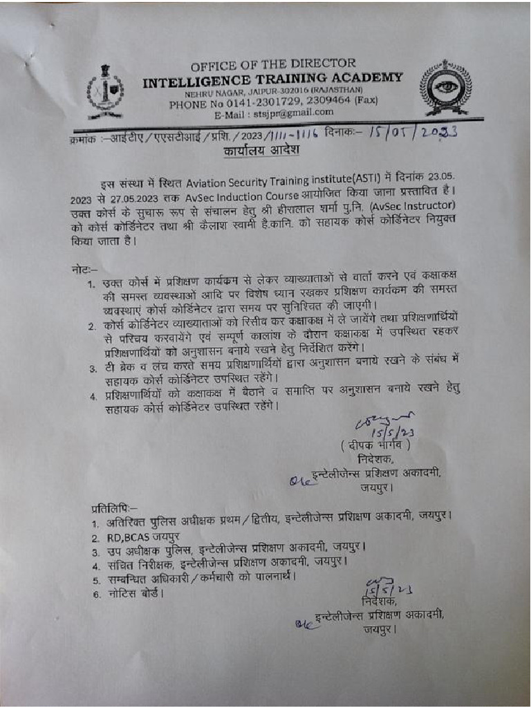 Avsec Induction Course | PDF