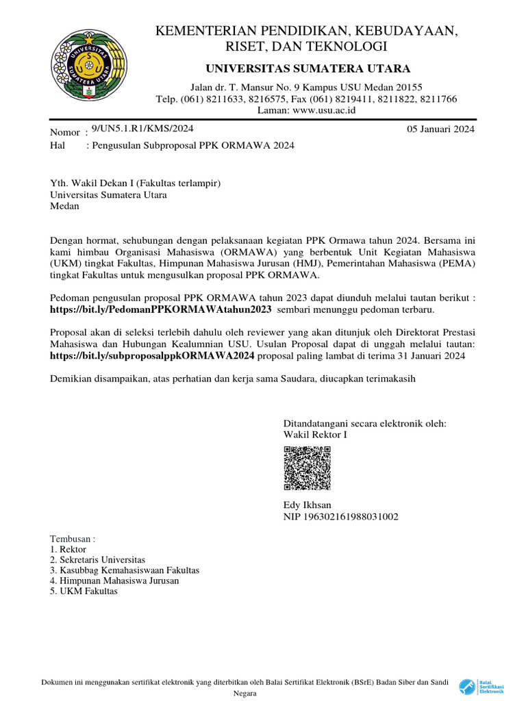Pengusulan Subproposal PPK ORMAWA 2024 | PDF