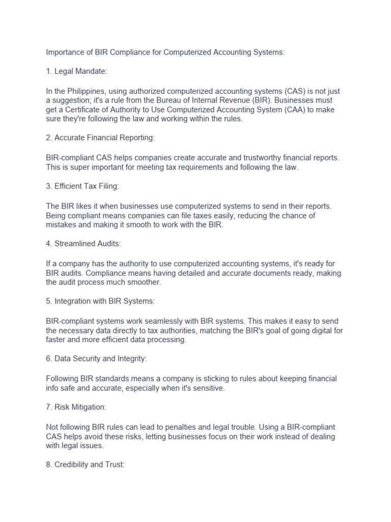 Importance of BIR CAS Newbie | PDF | Accounting | Audit