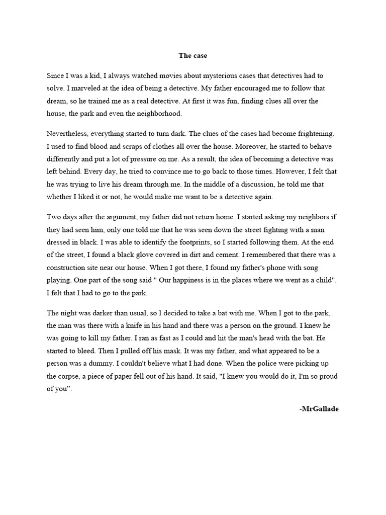 Short Story-The Case | PDF