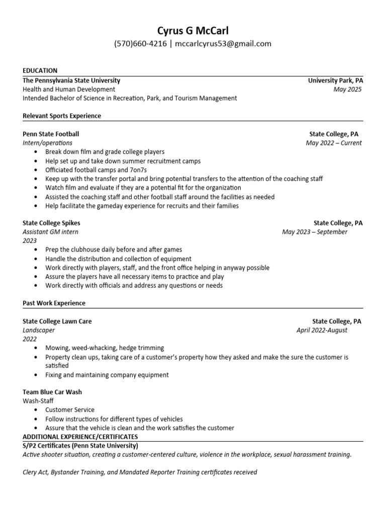 Cyrus Resume | PDF