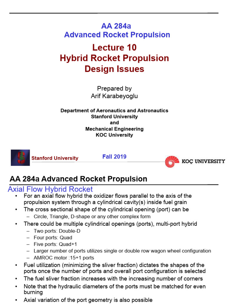AA284a Lecture10 | PDF | Rocket Propellant | Rocket