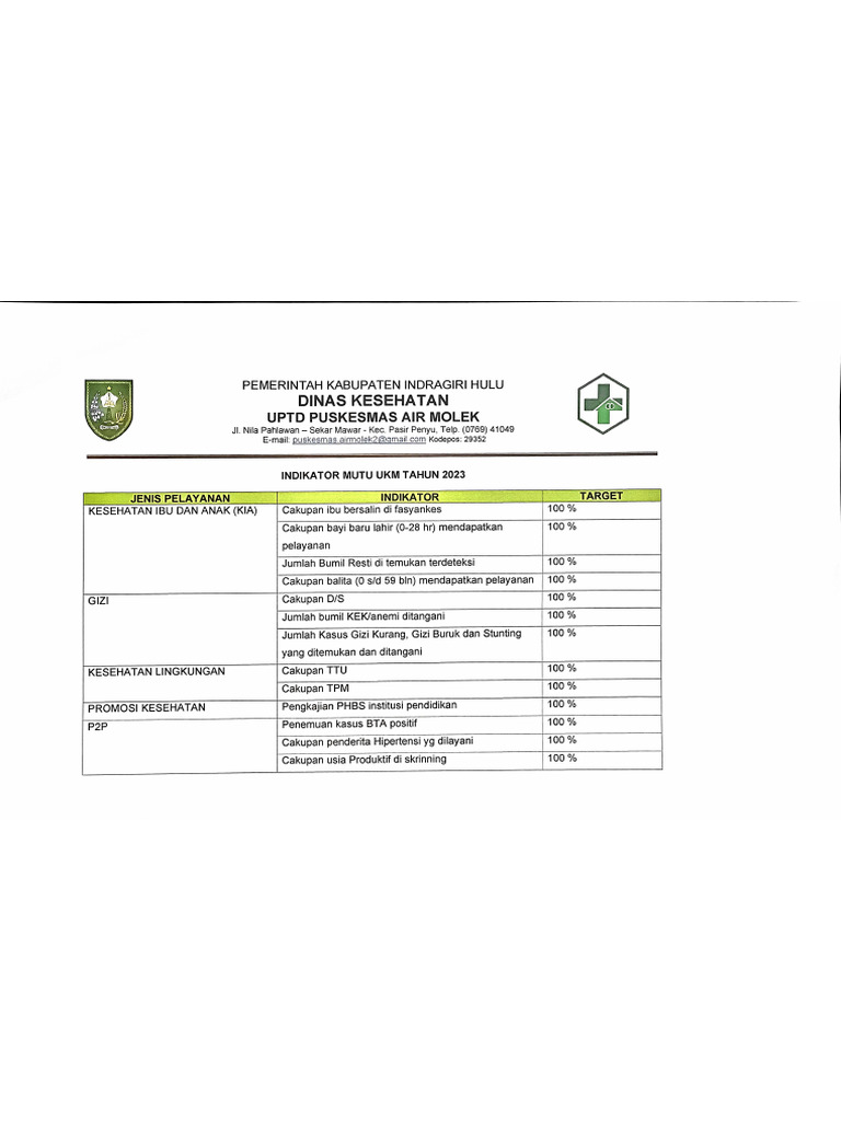 Indikator Mutu Ukm | PDF