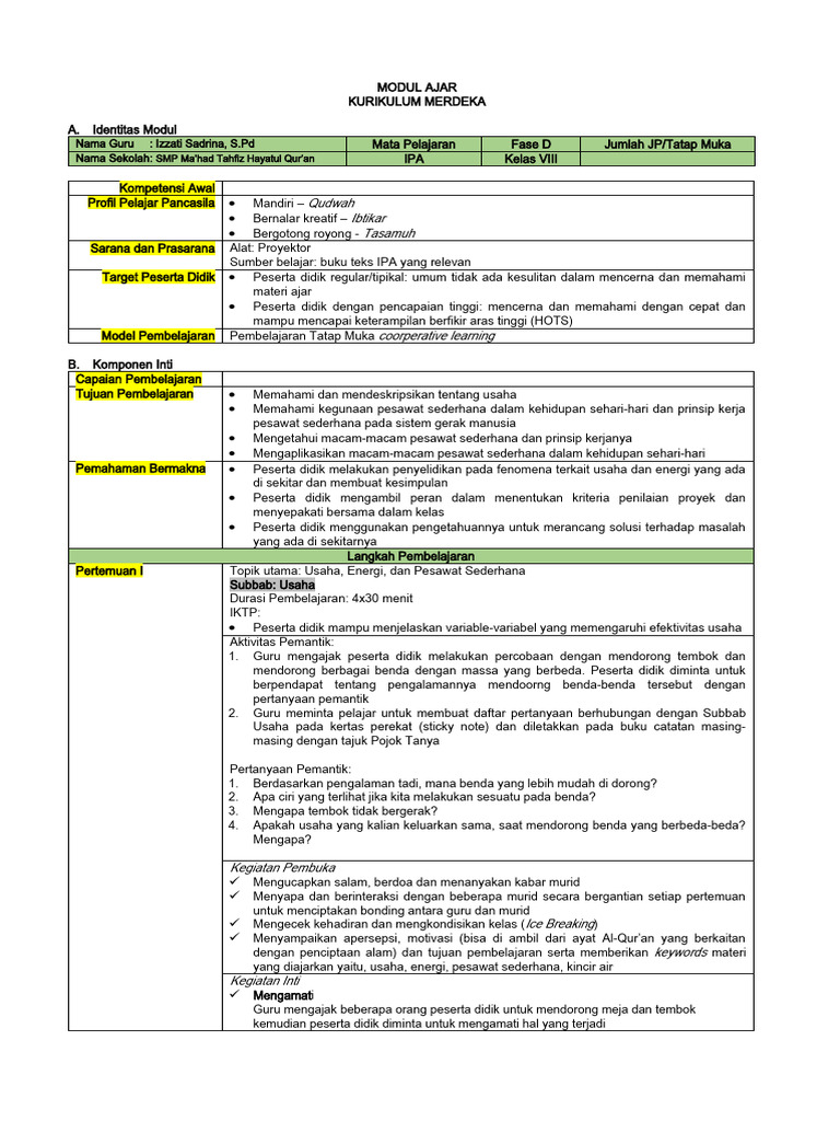 Modul Ajar BAB 2 Kelas VIII | PDF