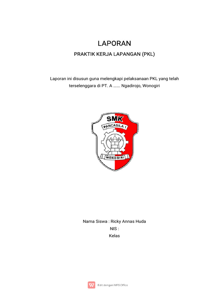 Contoh LAPORAN PKL 24 | PDF