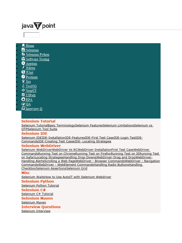 Javajava Pdf Selenium Software User Computing 