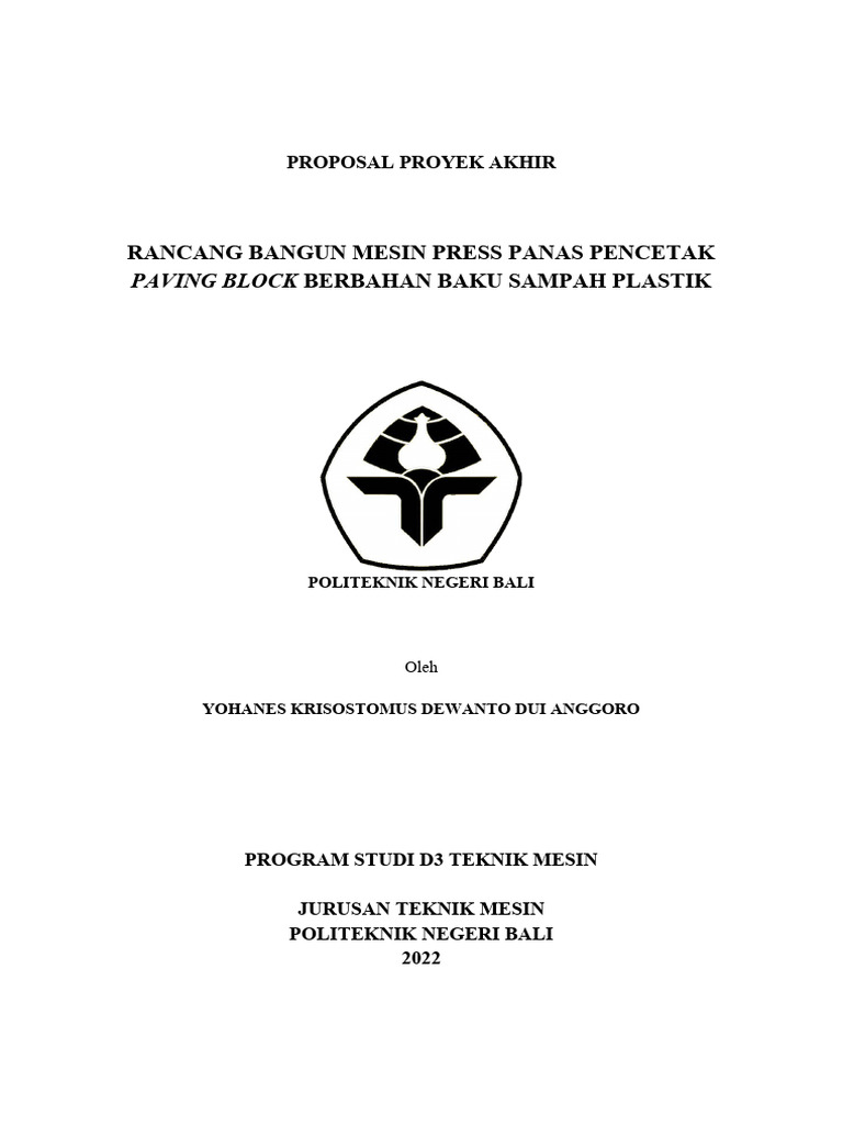 Sampul Proposal Proyek Akhir | PDF