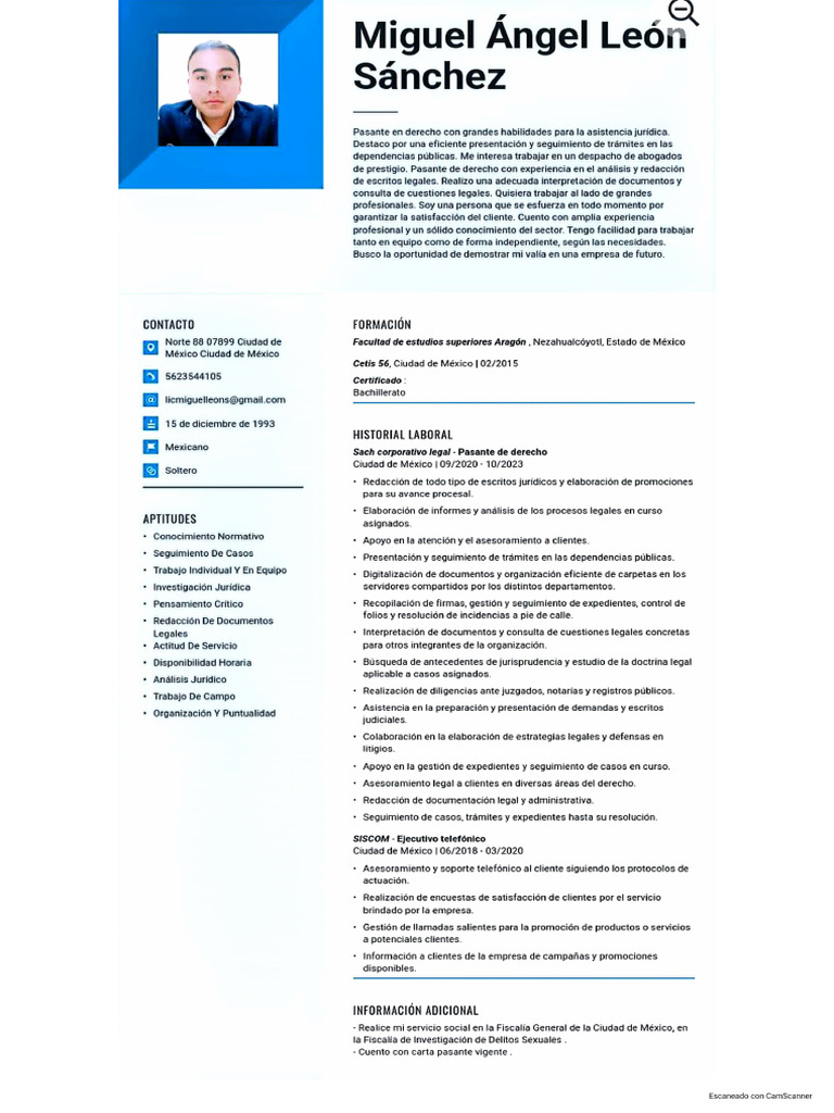 Currículum Miguel Ángel León Sánchez | PDF