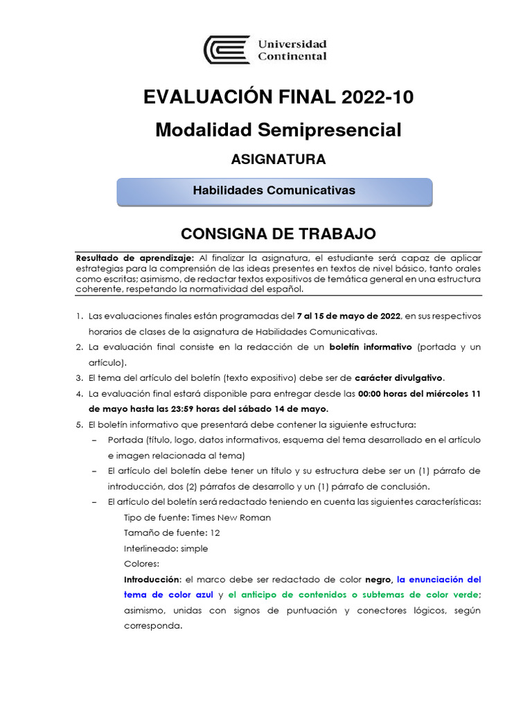 Consigna Evaluación Final | PDF | Color