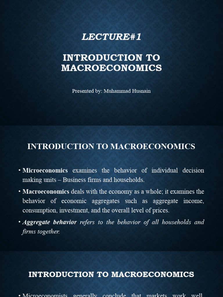 Lecture 1 | PDF | Macroeconomics | Recession