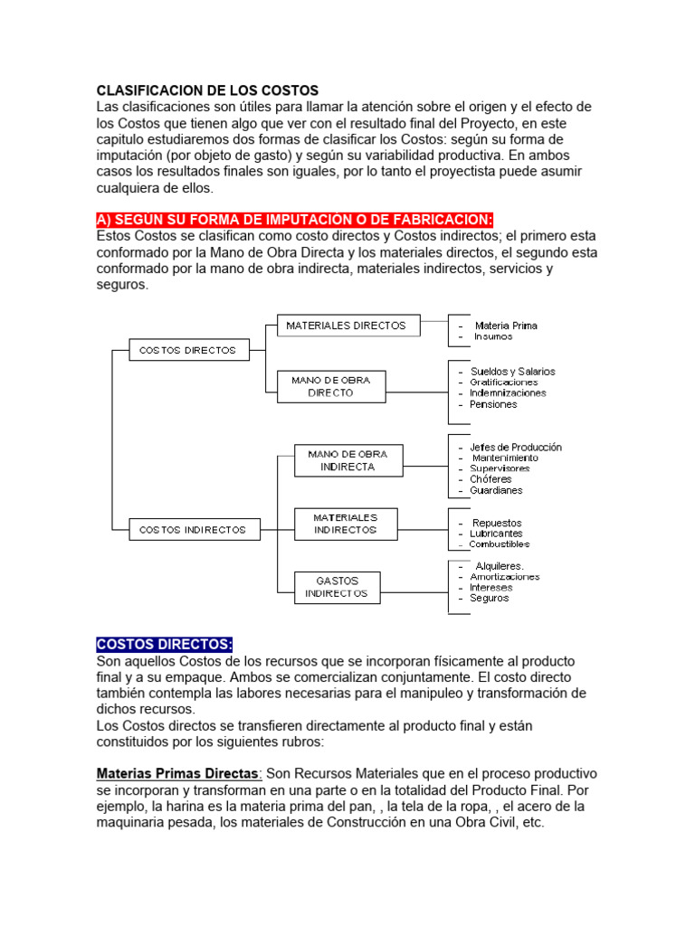 Clasificacion de Los Costos | PDF | Costo | Impuestos