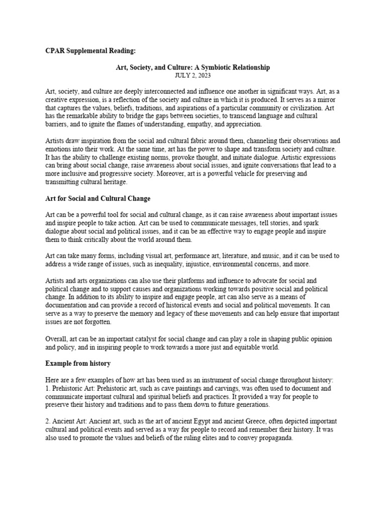 Supplemental Reading 1-CPAR | PDF | Experience | Thought