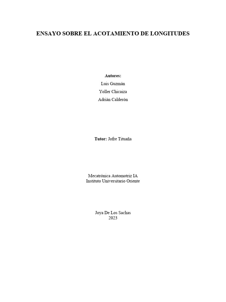 Ensayo Sobre El Acotamiento de Longitudes Luis Guzman | PDF | Dibujo ...
