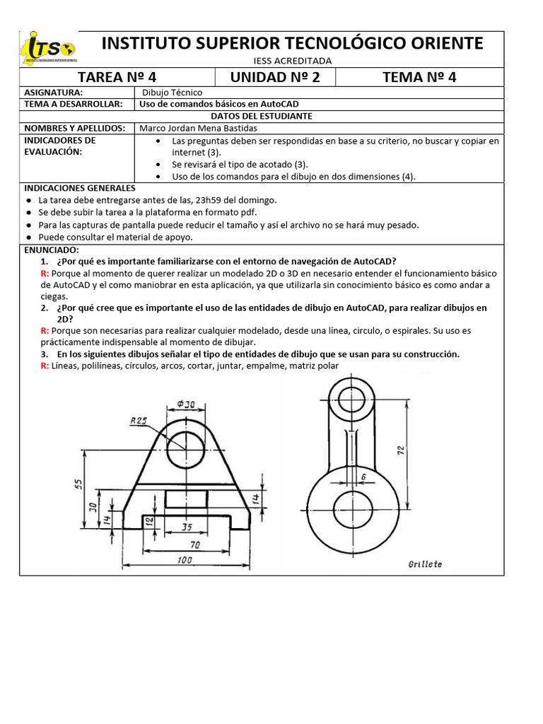 Tarea Tema 4 Dibujo Tecnico | PDF