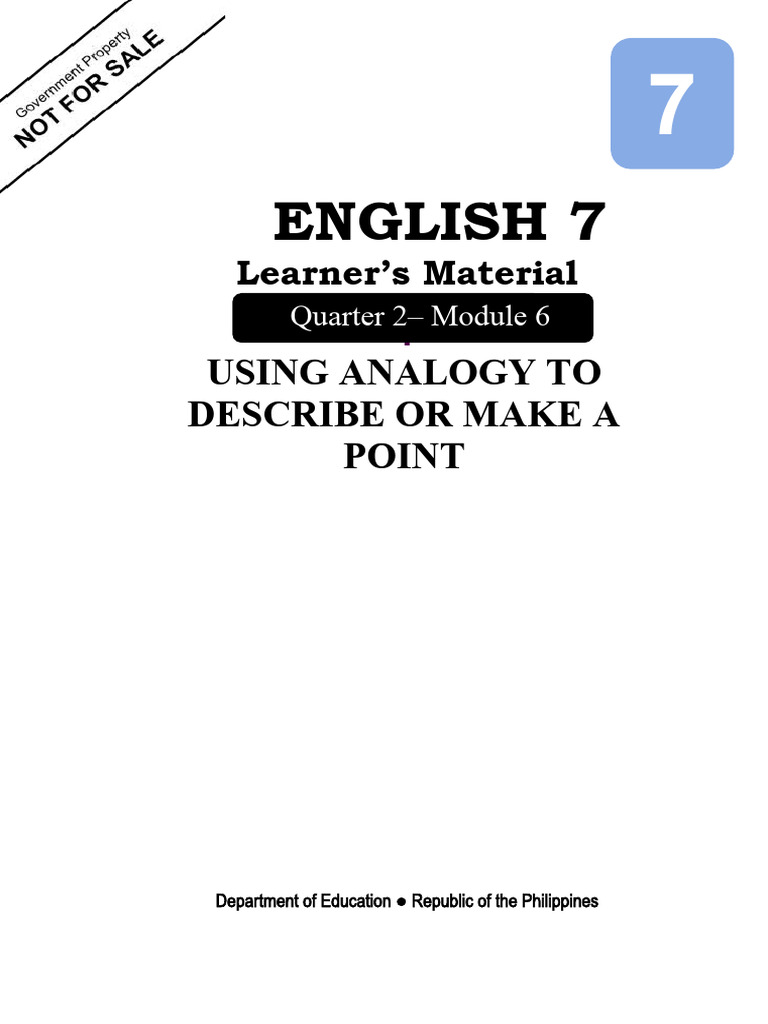 ENGLISH 7 Q2 Module 6 MELC 6 - Week 7 - FINAL | PDF | Learning | Analogy