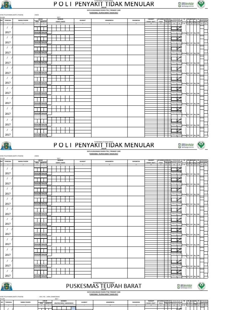 Data Pasien PTM Puskesmas 2017-2018 | PDF