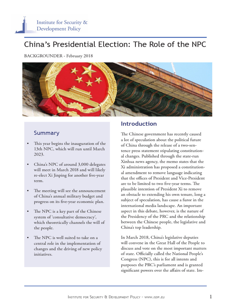 China's NPC: Xi's Reelection & Role | PDF | China | World Politics
