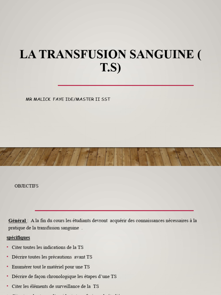 La Transfusion Sanguine | PDF | Groupe sanguin | Transfusion sanguine