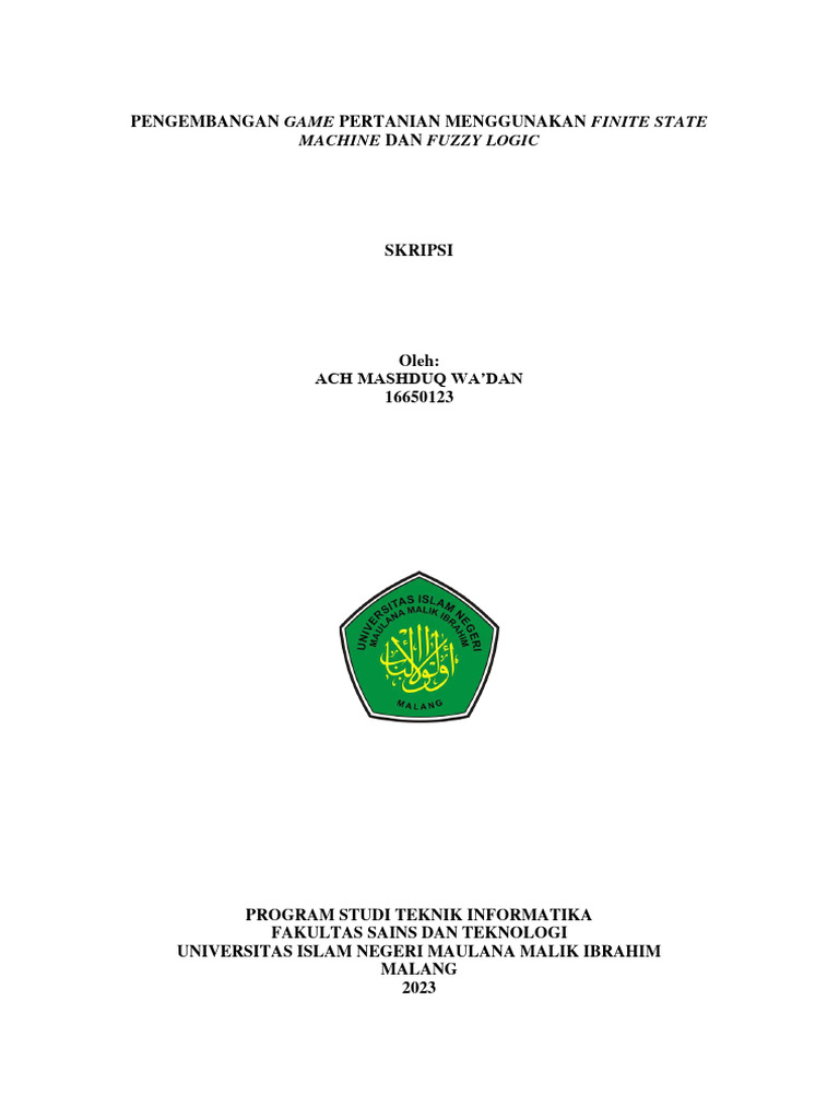 Pengembangan Game Pertanian Menggunakan Finite State Machine Dan Fuzzy Logic Pdf
