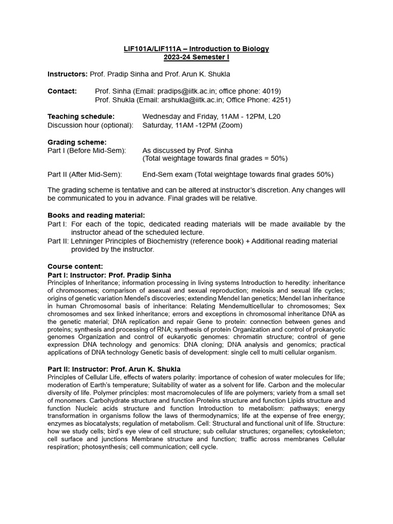 Lif101a 111a FCH | PDF | Cell (Biology) | Life