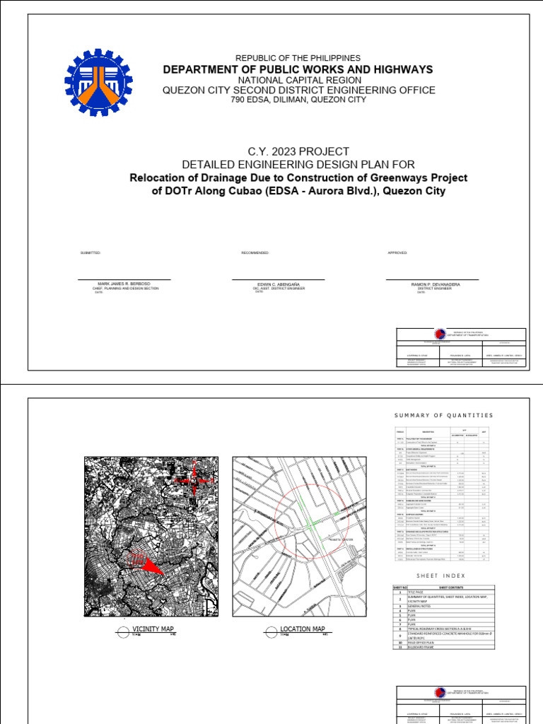 Drainage Relocation for EDSA Greenways | PDF | Government | Infrastructure