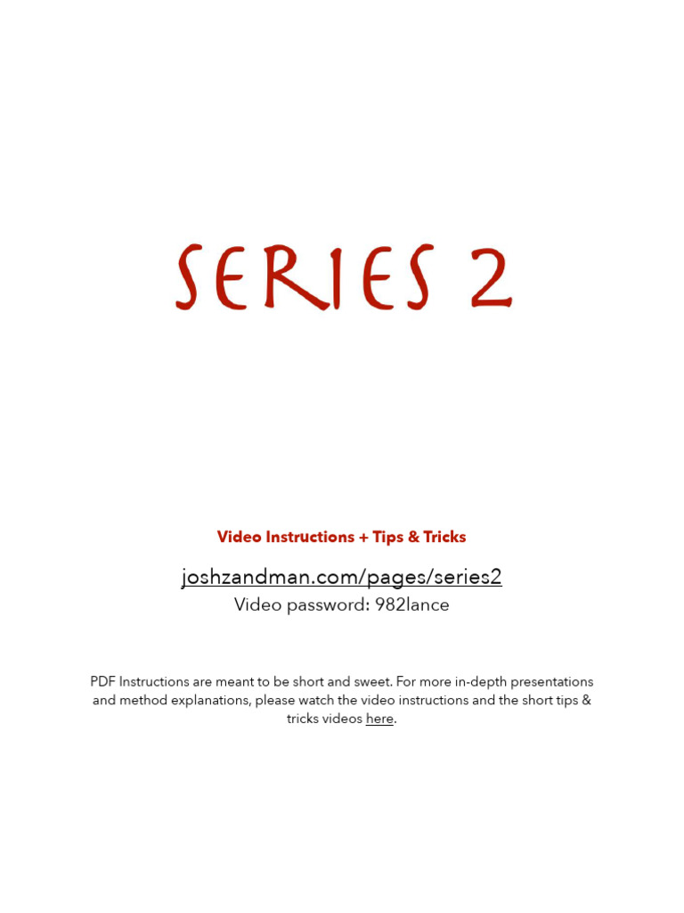 Series 2 Instructions - Original Method | Download Free PDF | Human Communication