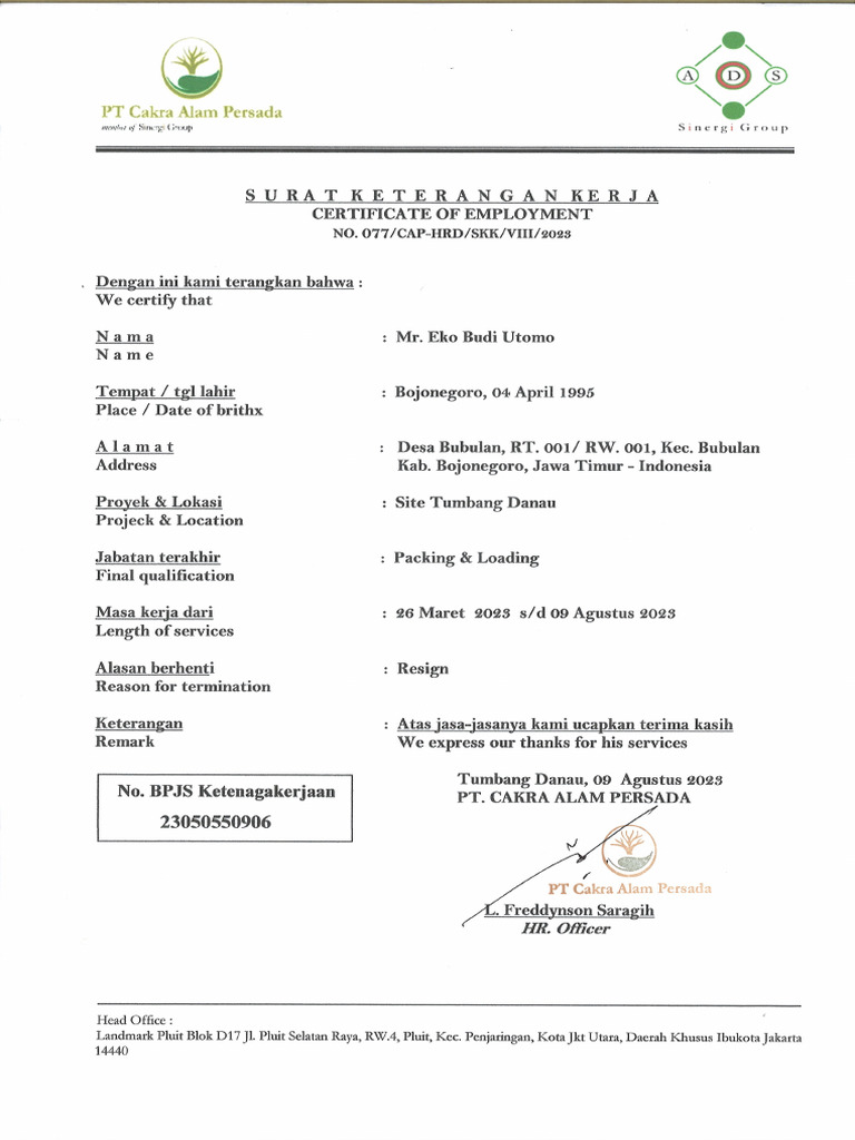 Surat Keterangan | PDF