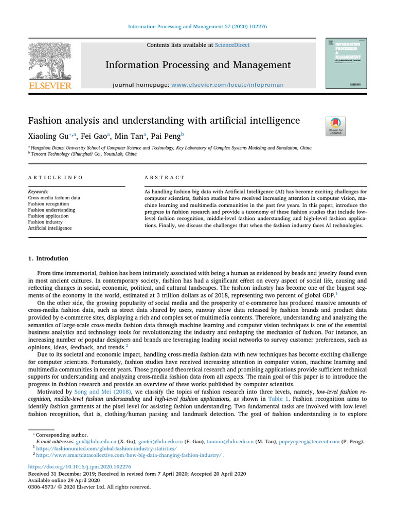 Fashion analysis and understanding with artificial intelligence | PDF ...