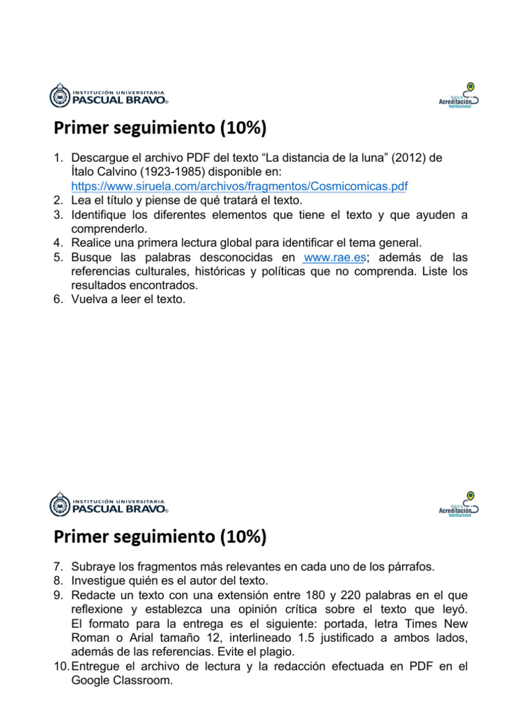 Taller 1. Proceso Lector | PDF