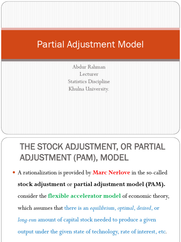 Partial Adjustment Model | PDF | Long Run And Short Run | Scientific Theories