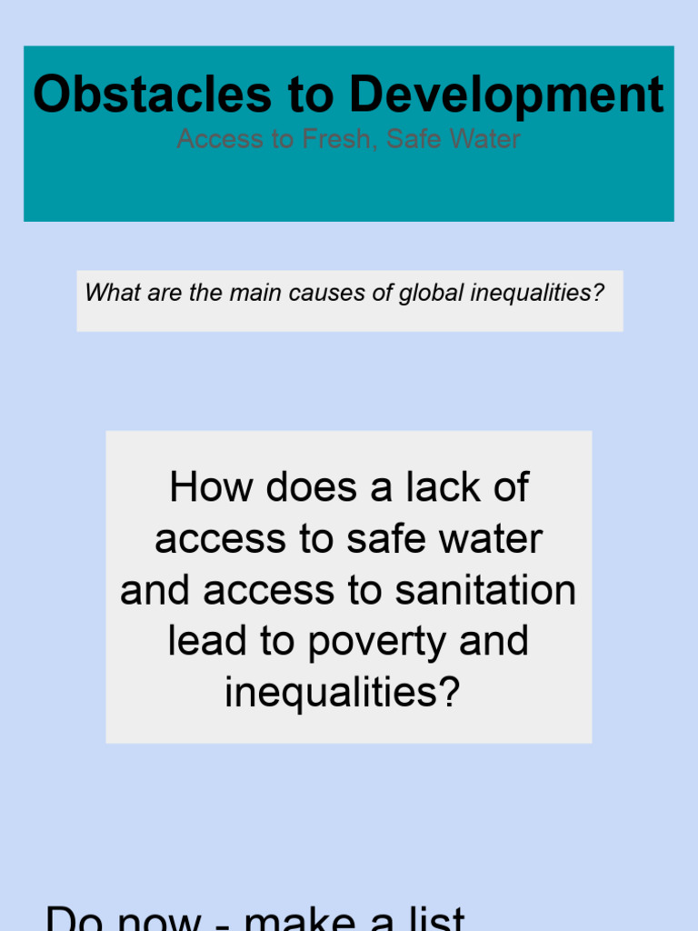 Access To Safe Water (Student) | PDF | Drinking Water | Water