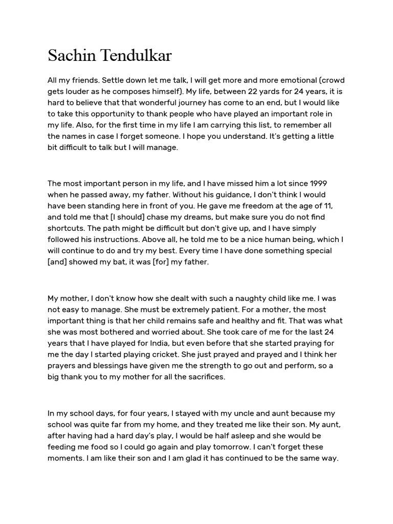 Sachin Tendulkar Pdf Cricket