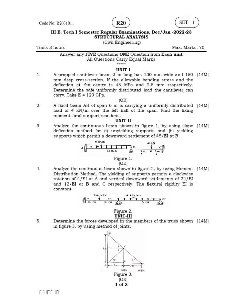 Structural Analysis Jan 2023 Pdf Bending Beam Structure