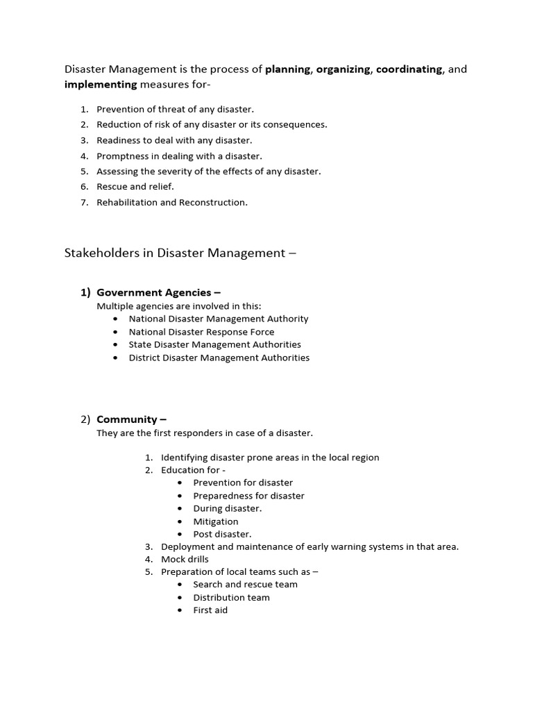 Disaster Management | PDF | Emergency Management | Logistics