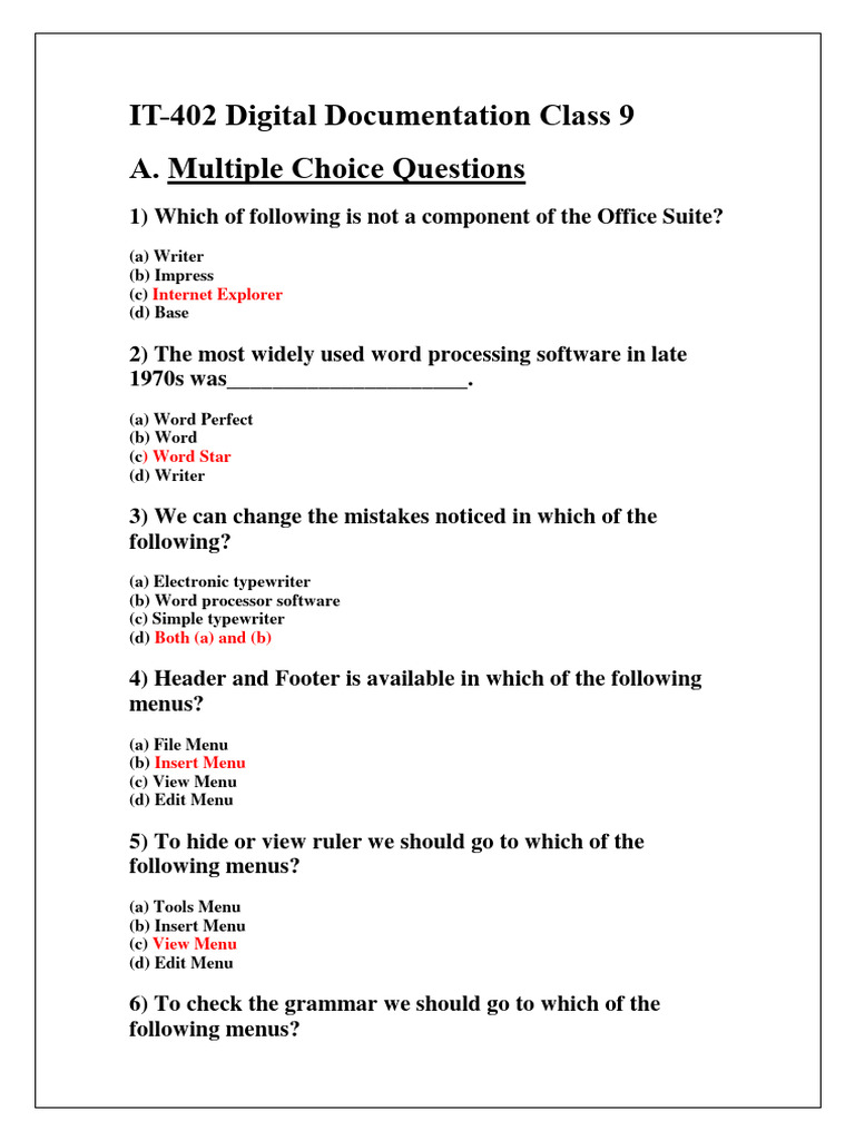 Grade 9 Digital Documentation Study Material (3) - 240116 - 223416 | PDF | Menu | Microsoft Word