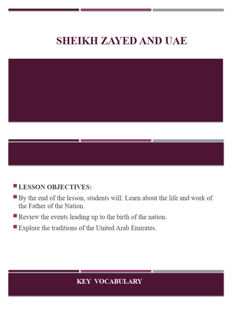 Term 2 - PPT On Sheikh Zayed and Uae | PDF | United Arab Emirates ...