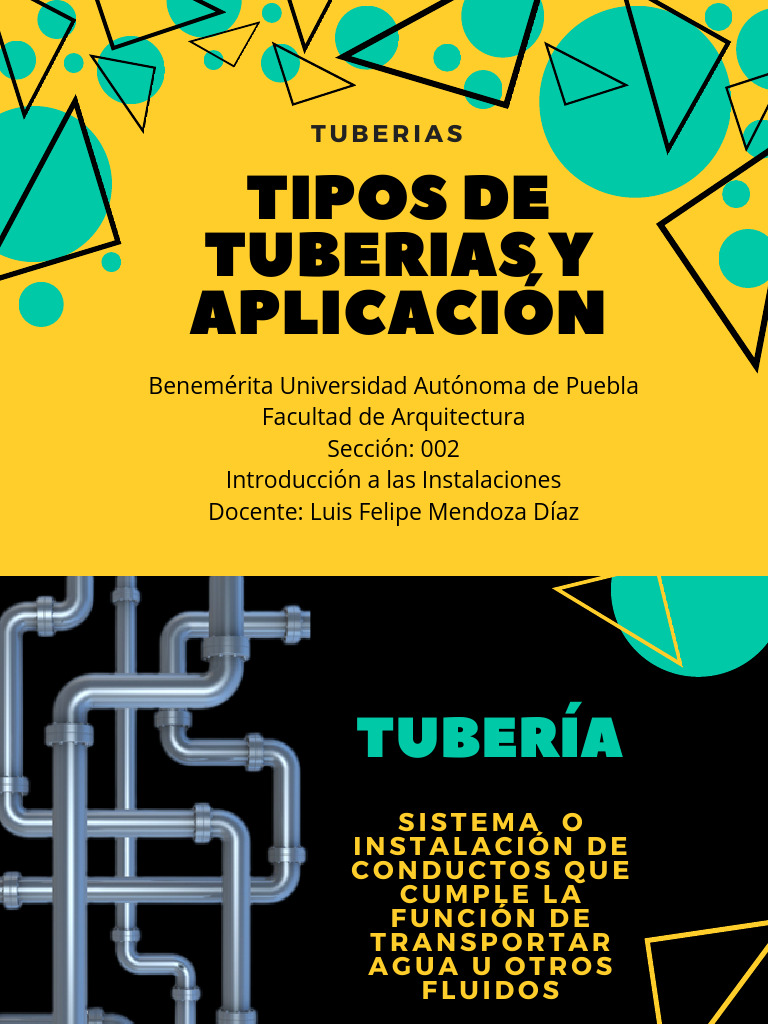Tuberías, Tipos de Tuberías y Aplicación | PDF | Tubería (transporte de ...