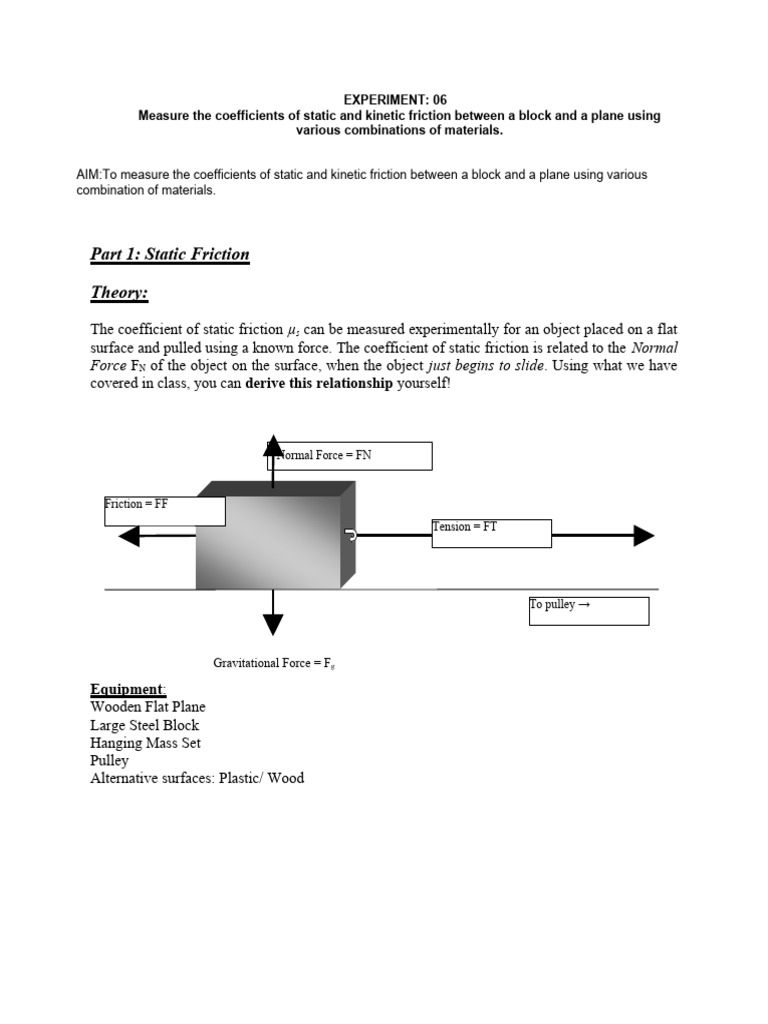 6.Friction | PDF | Friction | Mass